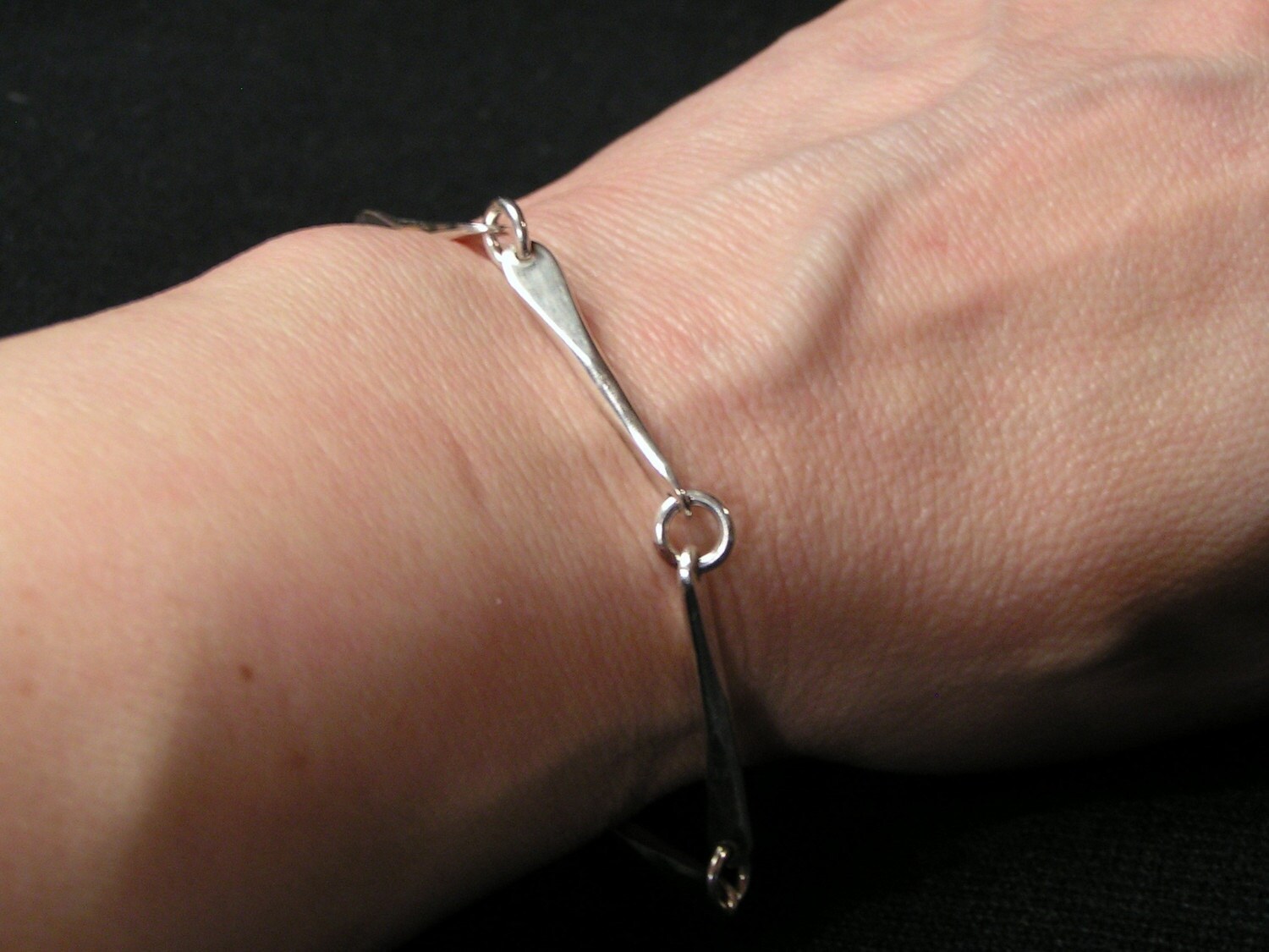 Sterling Silver Forged Links Bracelet Hand Forged Hand Made - Etsy