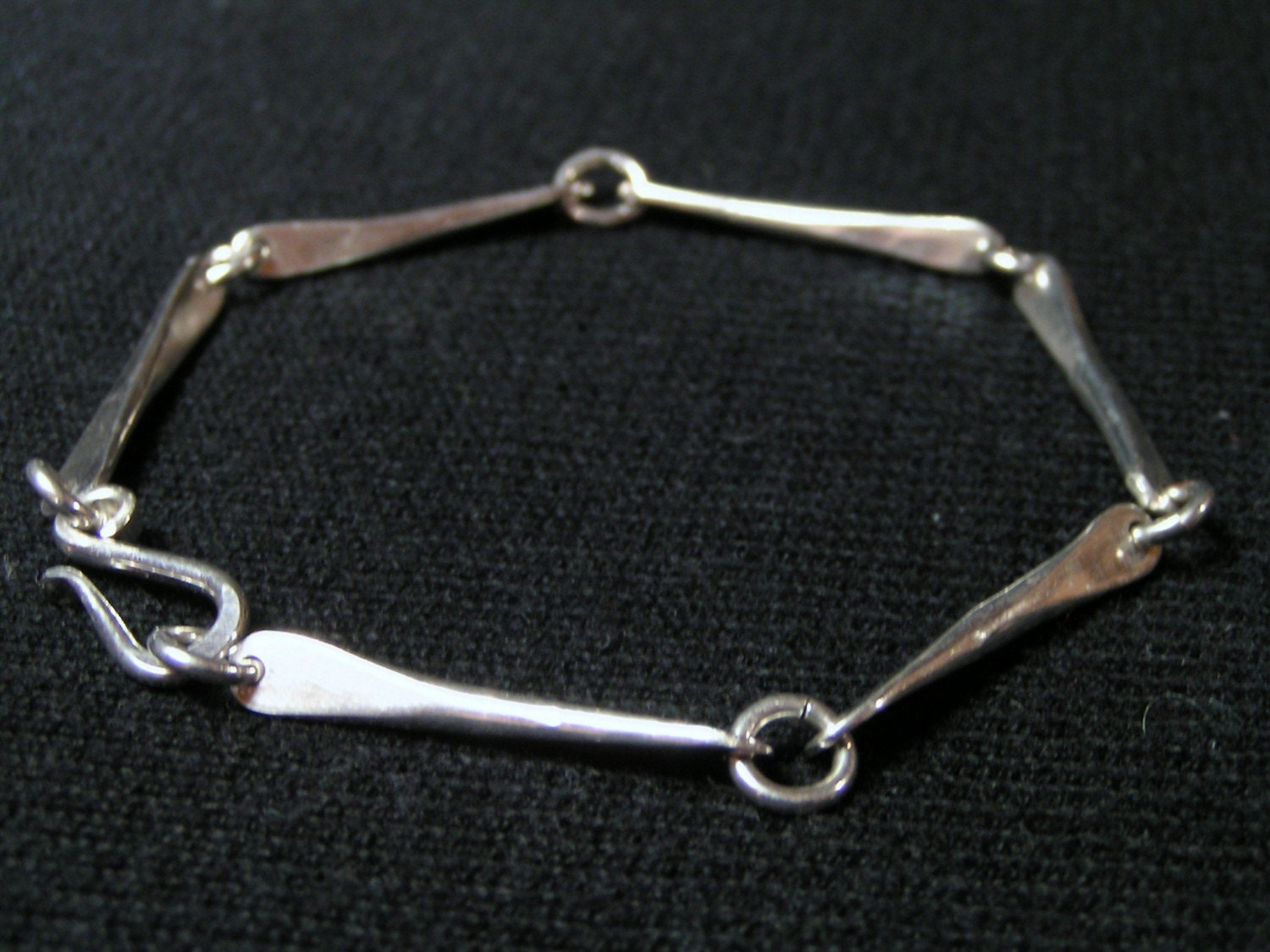 Sterling Silver Forged Links Bracelet Hand Forged Hand Made - Etsy