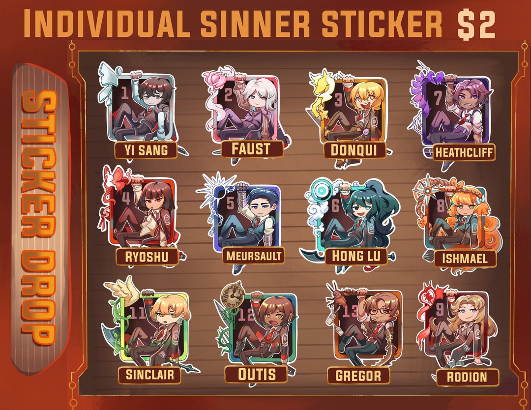 Limbus Sinner Stickers - Etsy