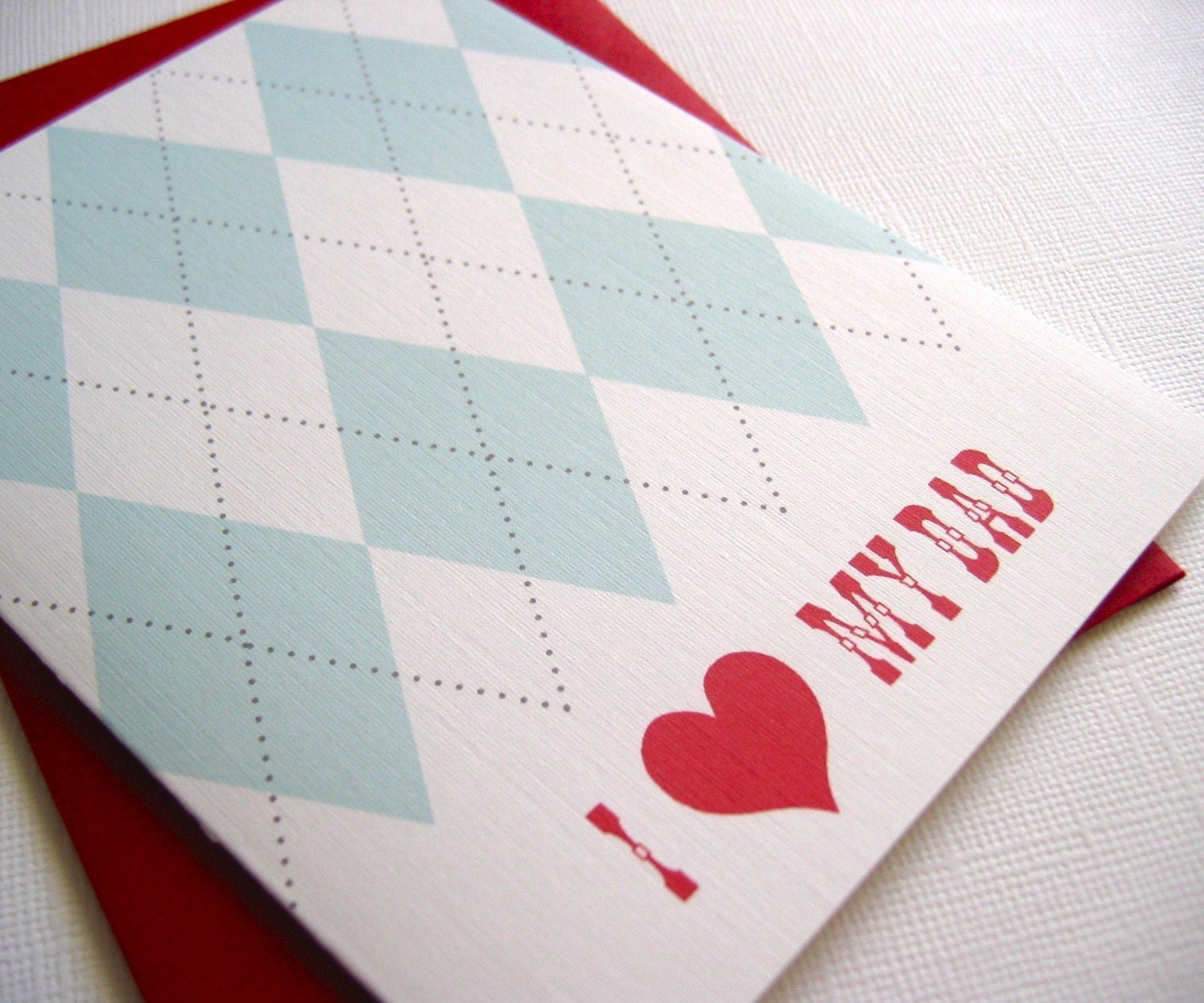 I Love My Dad- Fathers Day Card, Argyle, Retro - Etsy