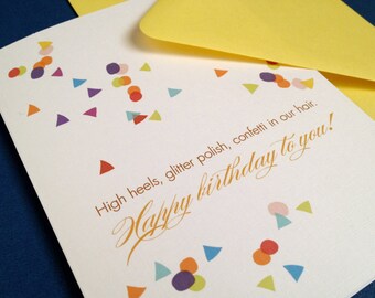 Confetti Birthday Card - Etsy