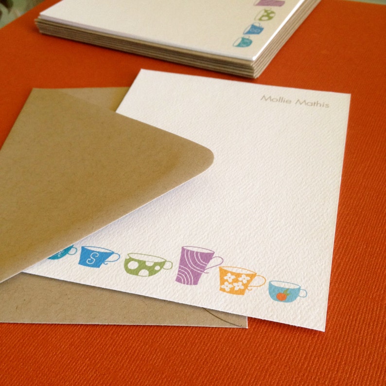 Design 08 Personalized Stationery Set of 8 Custom - Etsy