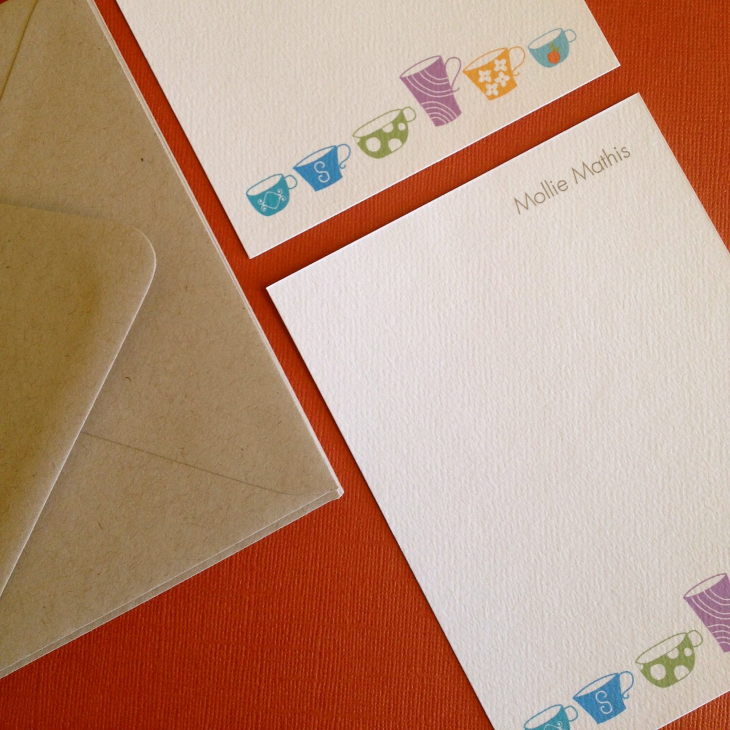 Design 08 Personalized Stationery Set of 8 Custom | Etsy