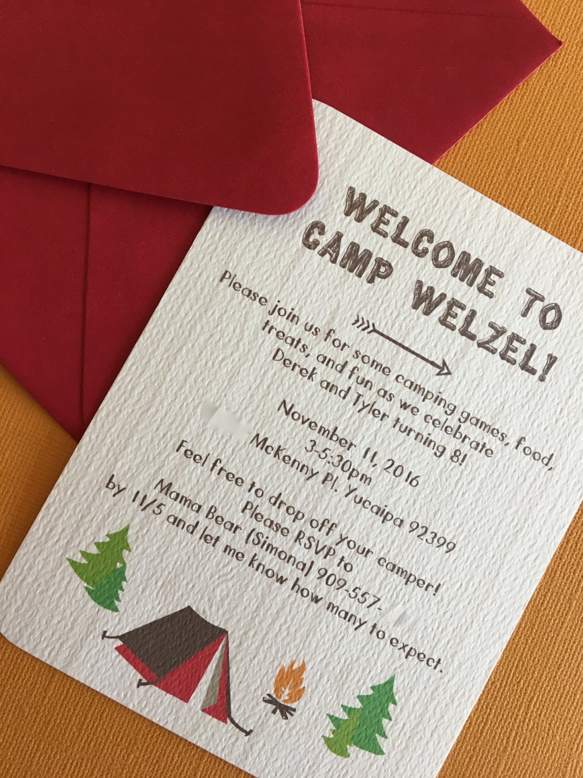 Camping- Birthday Invitation, Camping Birthday, Outdoors, Buys Camping ...