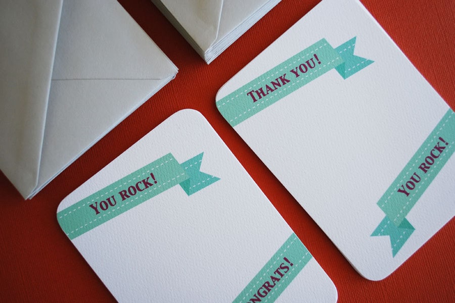 LIMITED You Rock Banner Set of 8 Flat Cards - Etsy