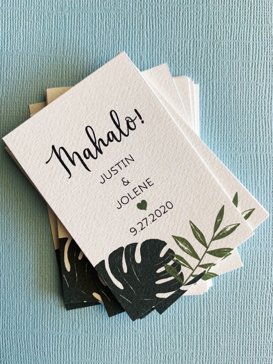 Mahalo Palm Tropical Tags Wedding Party Favors Thank You - Etsy