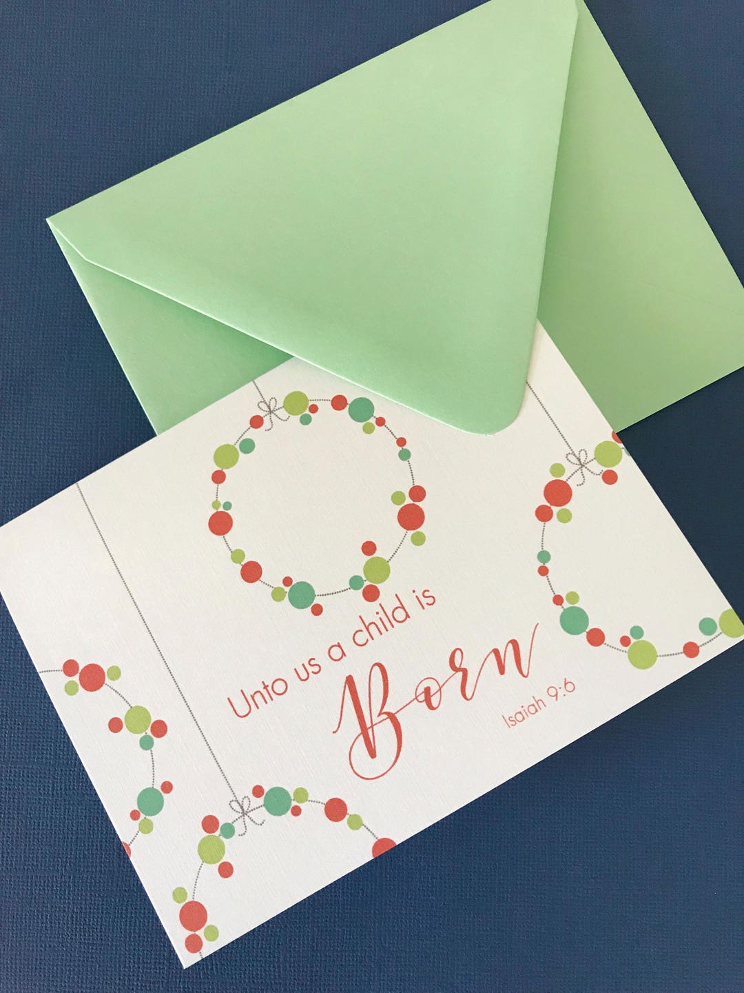 Unto Us a Child is Born- Isaiah 9:6 Religious Greeting Card, Christmas ...