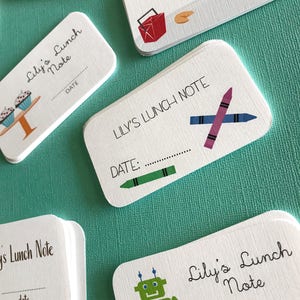 Personalized Lunch Note Cards, Kids Lunchbox Notes, Lunch Bag Notes for ...