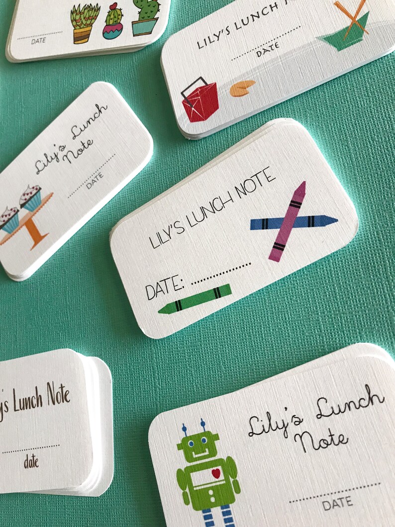 Personalized Lunch Note Cards Kids Lunchbox Notes Lunch Bag - Etsy