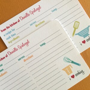 I Heart Cooking- Personalized Recipe Cards, Set of 20, Housewarming ...