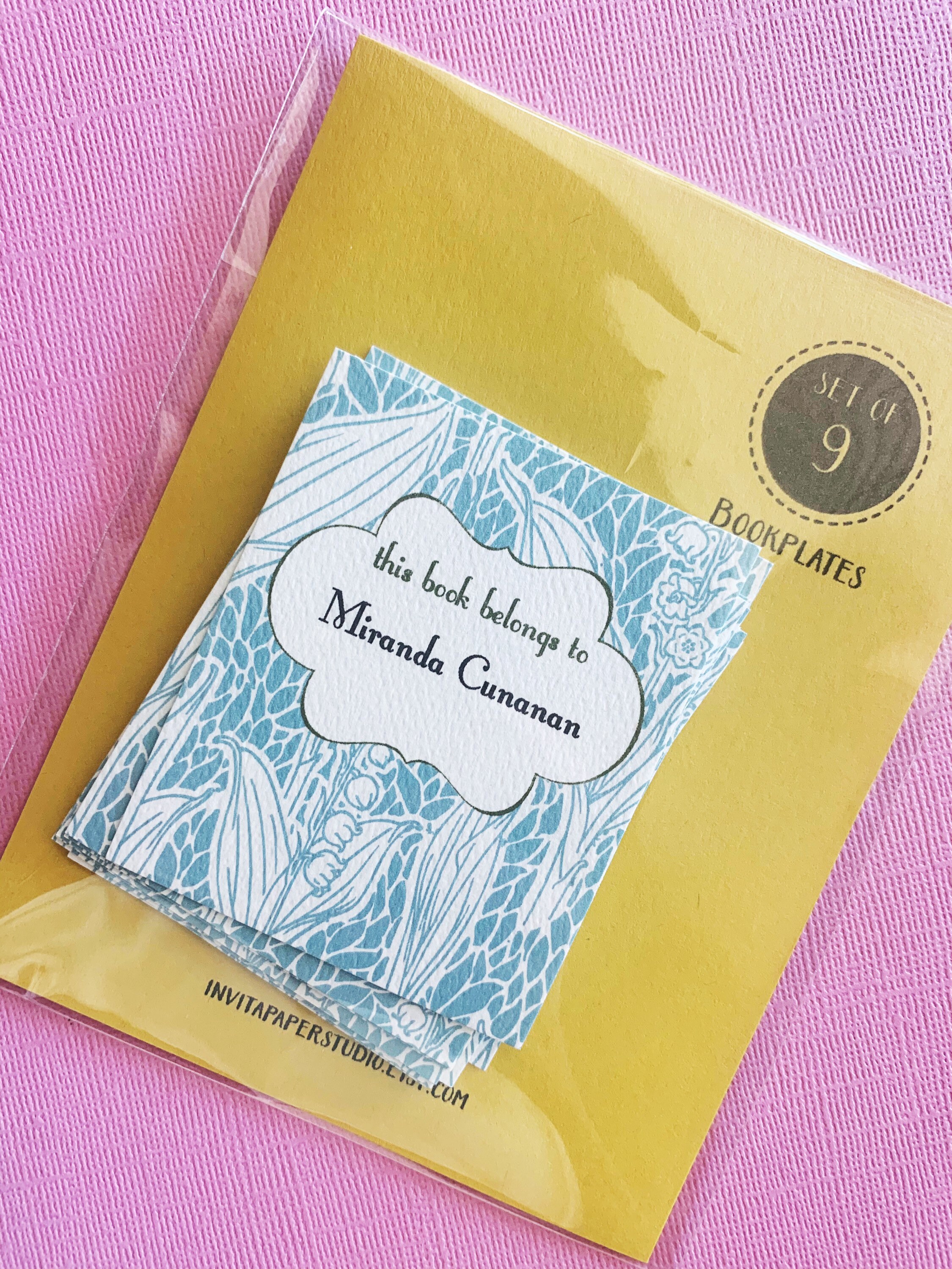 Design 01 Bookplate Set of 9 Book Labels Custom Tags Gift | Etsy