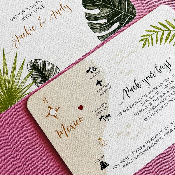 Destination Wedding Invitation Mexico - Etsy