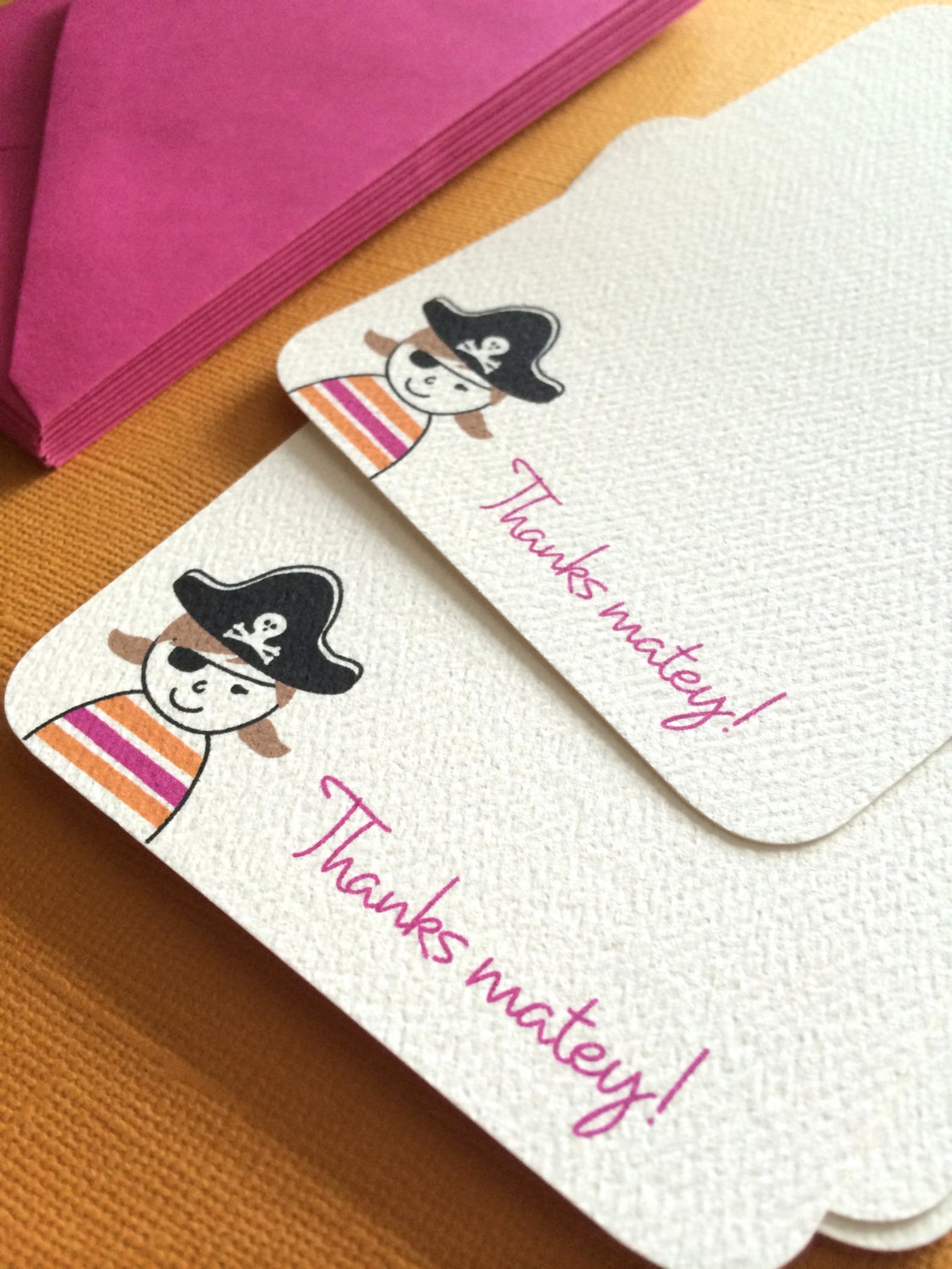 LIMITED Thanks Matey Pirate Girl Thank You Cards Set of 8 | Etsy
