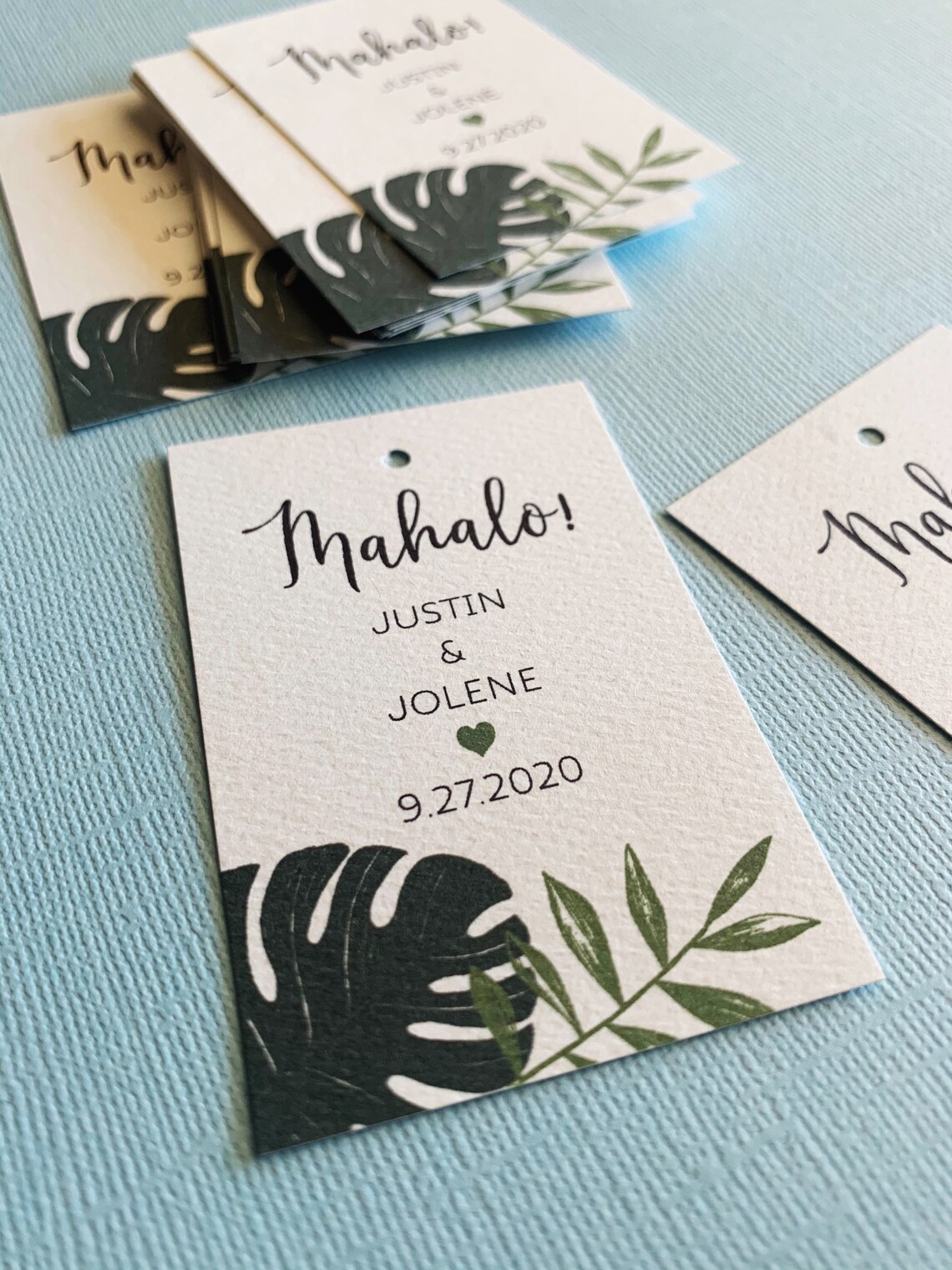 Mahalo Palm Tropical Tags Wedding Party Favors Thank You - Etsy