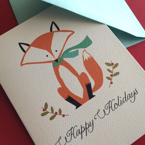 Holiday Fox- Christmas Greeting Card, Woodland, Gift Card, Notecard ...
