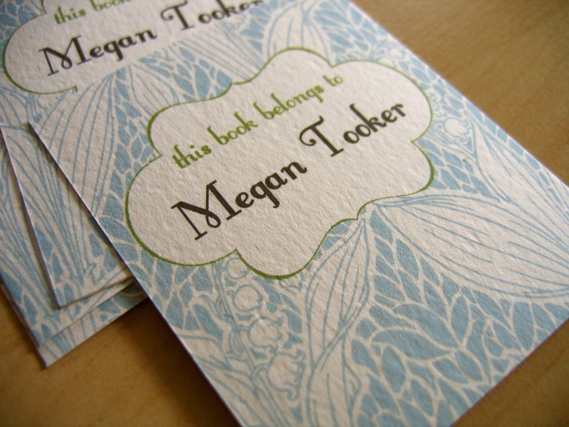Design 01 Bookplate Set of 9 Book Labels Custom Tags Gift | Etsy