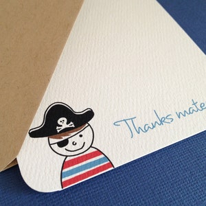Thanks Matey, Pirate Thank You Cards, Birthday Party, Kids Birthday ...