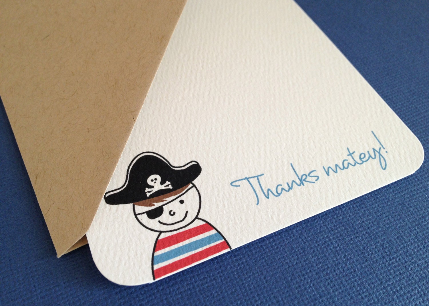 Thanks Matey Pirate Thank You Cards Birthday Party Kids - Etsy