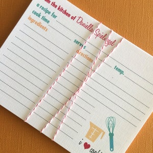 I Heart Cooking- Personalized Recipe Cards, Set of 20, Housewarming ...