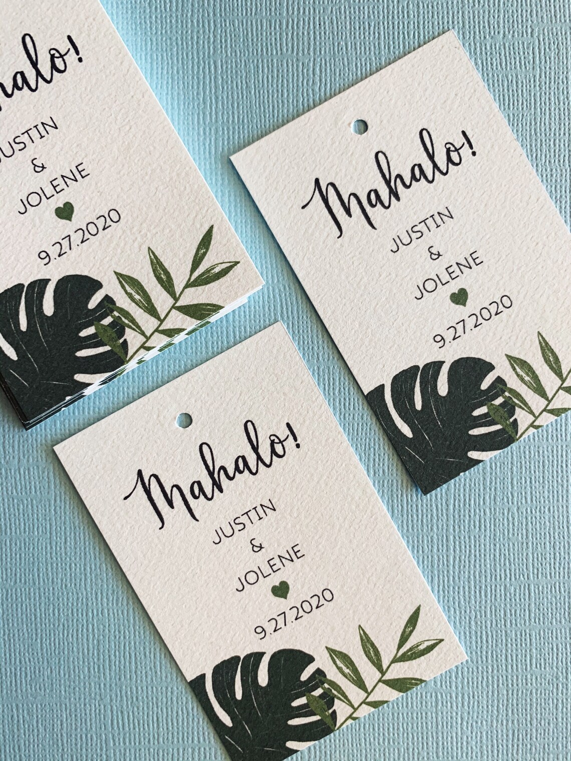 Mahalo Palm Tropical Tags Wedding Party Favors Thank You - Etsy