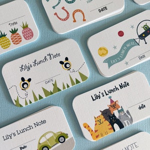 Personalized Lunch Note Cards, Kids Lunchbox Notes, Lunch Bag Notes for ...