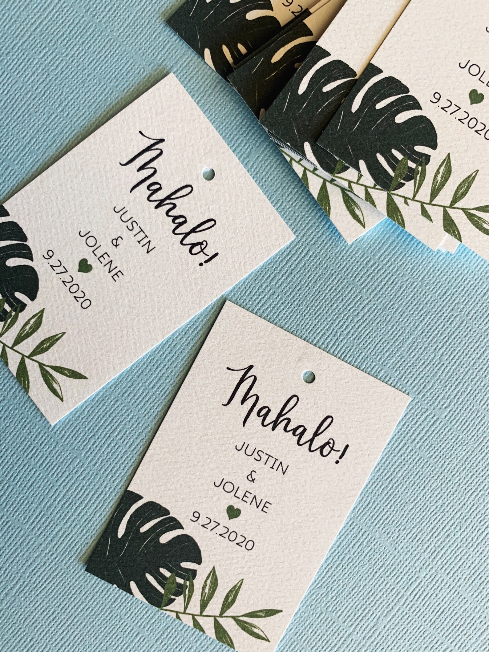 Mahalo Palm Tropical Tags Wedding Party Favors Thank You - Etsy