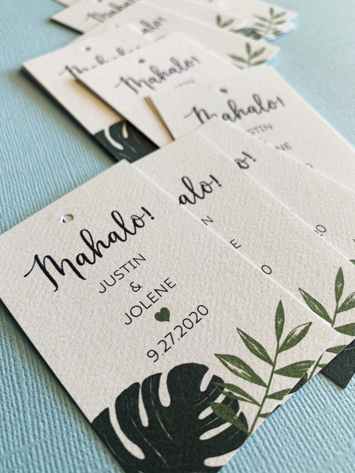 Mahalo Palm Tropical Tags Wedding Party Favors Thank You - Etsy