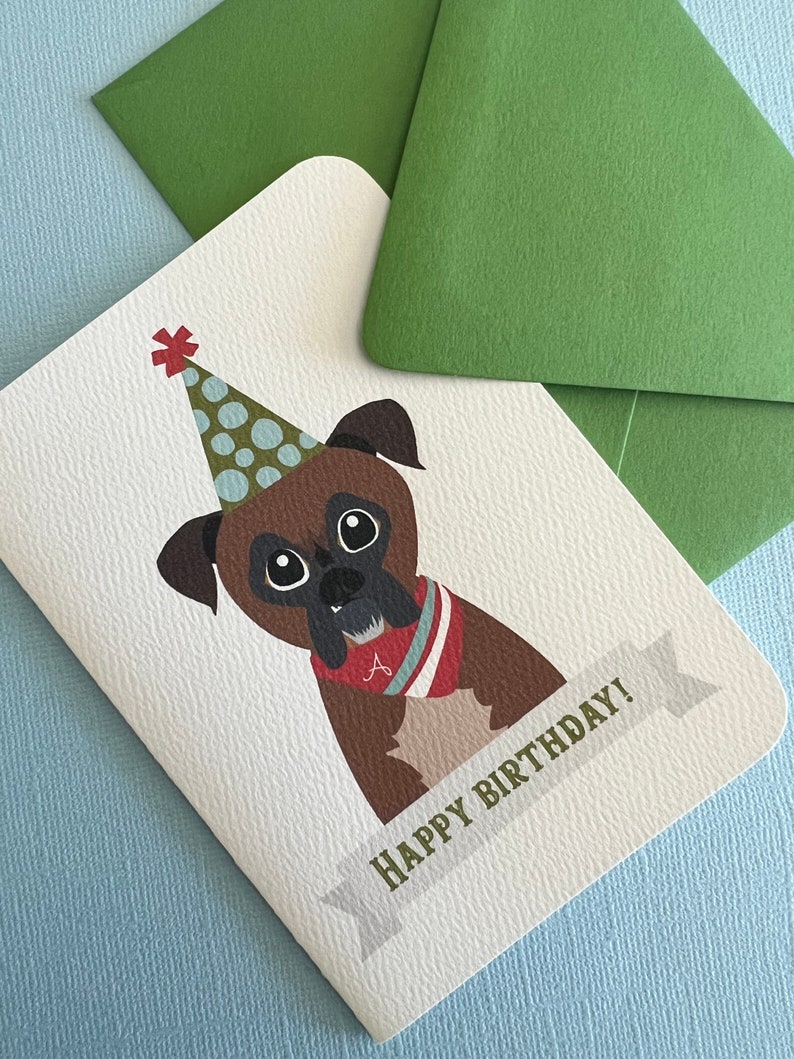Happy Birthday Boxer Dog Birthday Greeting Set of 6 Party - Etsy