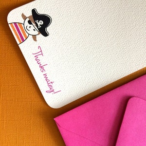LIMITED Thanks Matey, Pirate Girl Thank You Cards, Set of 8 - Etsy