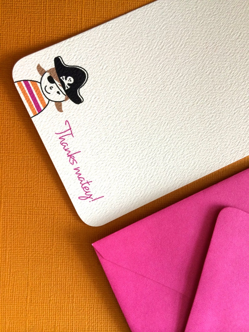 LIMITED Thanks Matey Pirate Girl Thank You Cards Set of 8 | Etsy