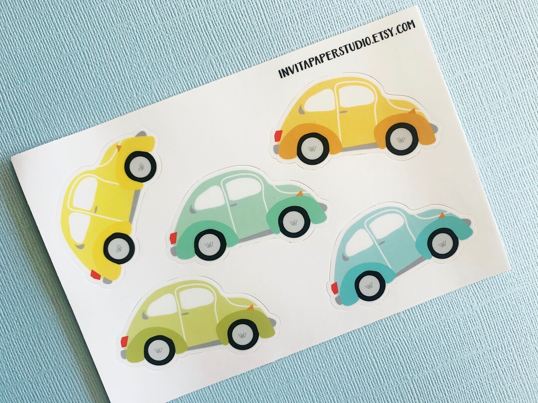 Vintage Car Stickers, Decals, Color, Small Cars, Water Bottle Stickers ...