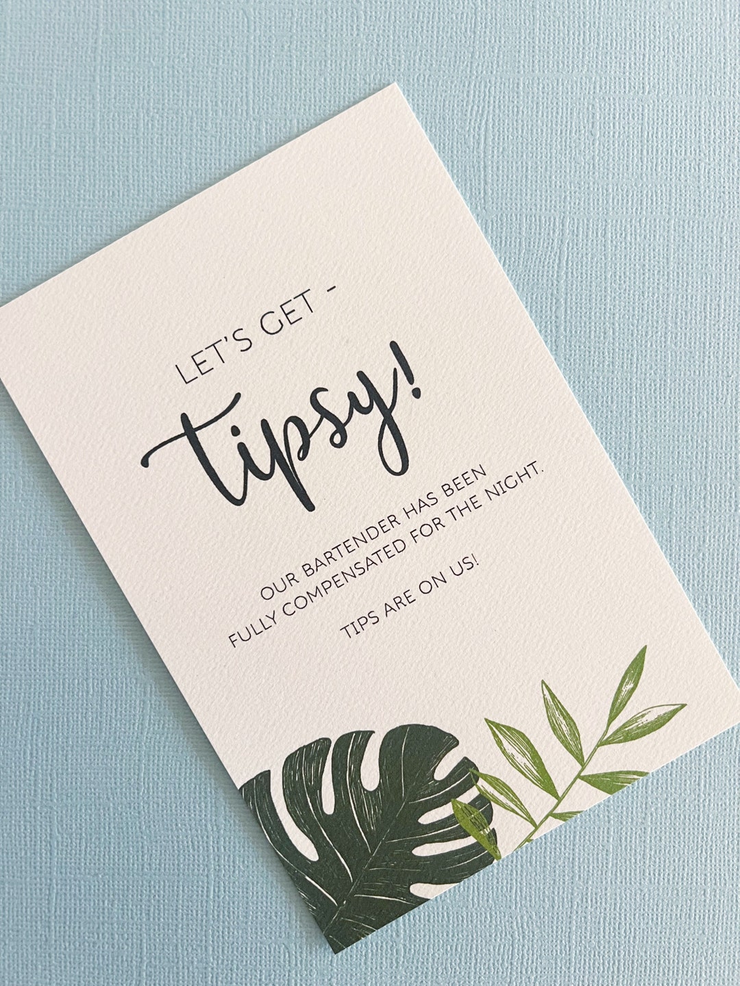 Lets Get Tipsy Palm Tropical Day of Wedding Paper Signs - Etsy