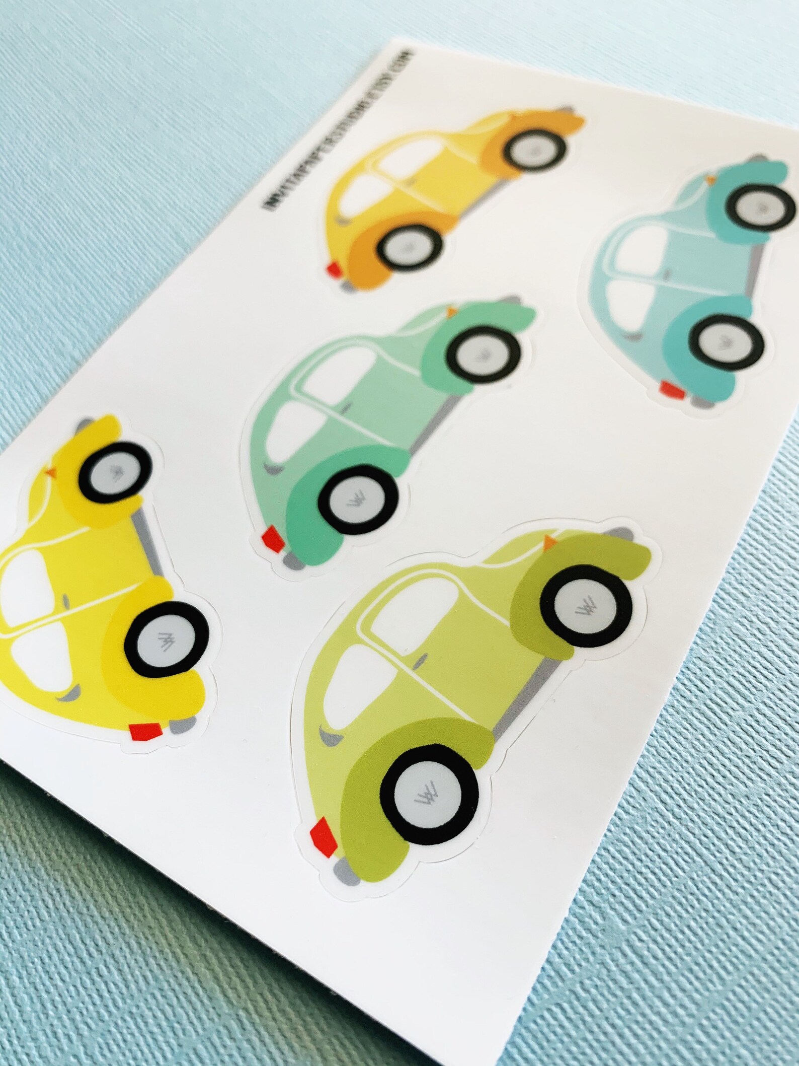 Vintage Car Stickers Decals Color Small Cars Water Bottle | Etsy