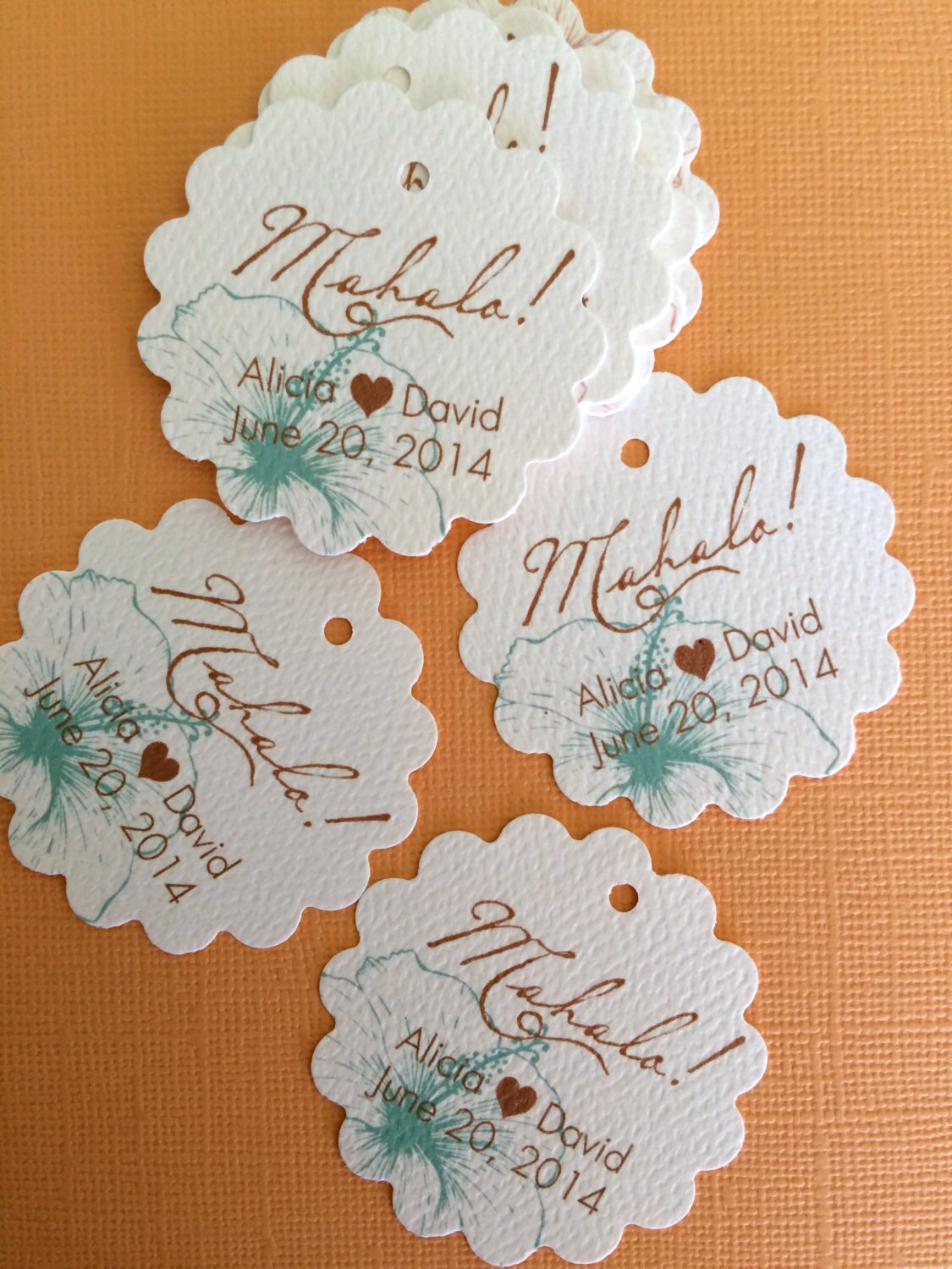 Hawaiian Party Favor Tags Custom Tags Reception Favors - Etsy