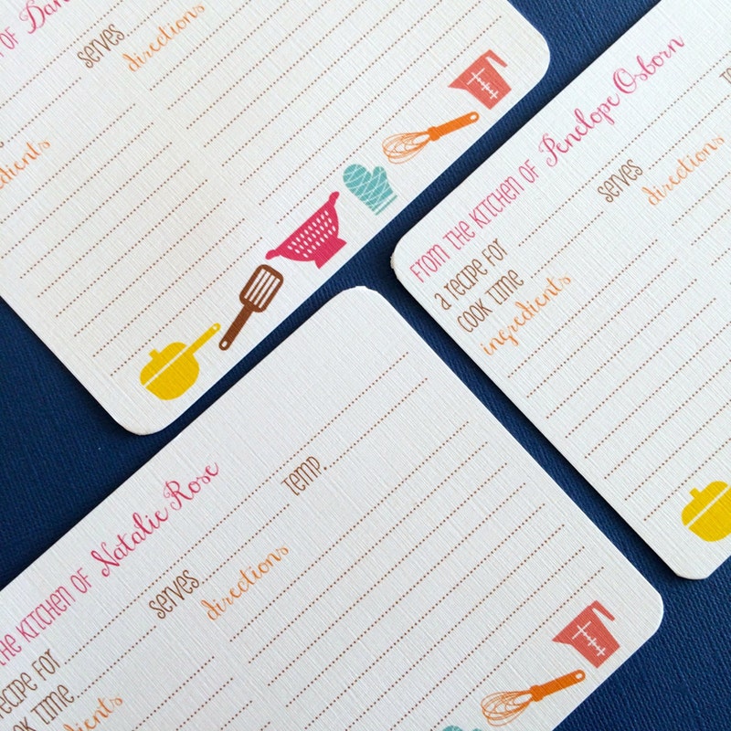 Personalized Recipe Cards - Etsy