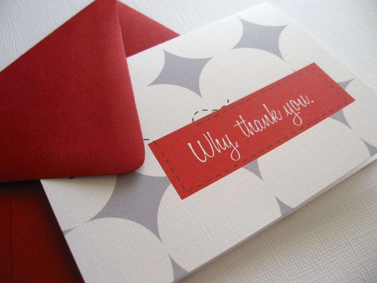 Why Thank You Red Set of 6 | Etsy