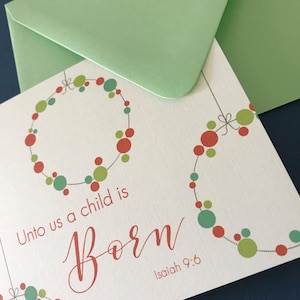 Unto Us a Child is Born- Isaiah 9:6 Religious Greeting Card, Christmas ...