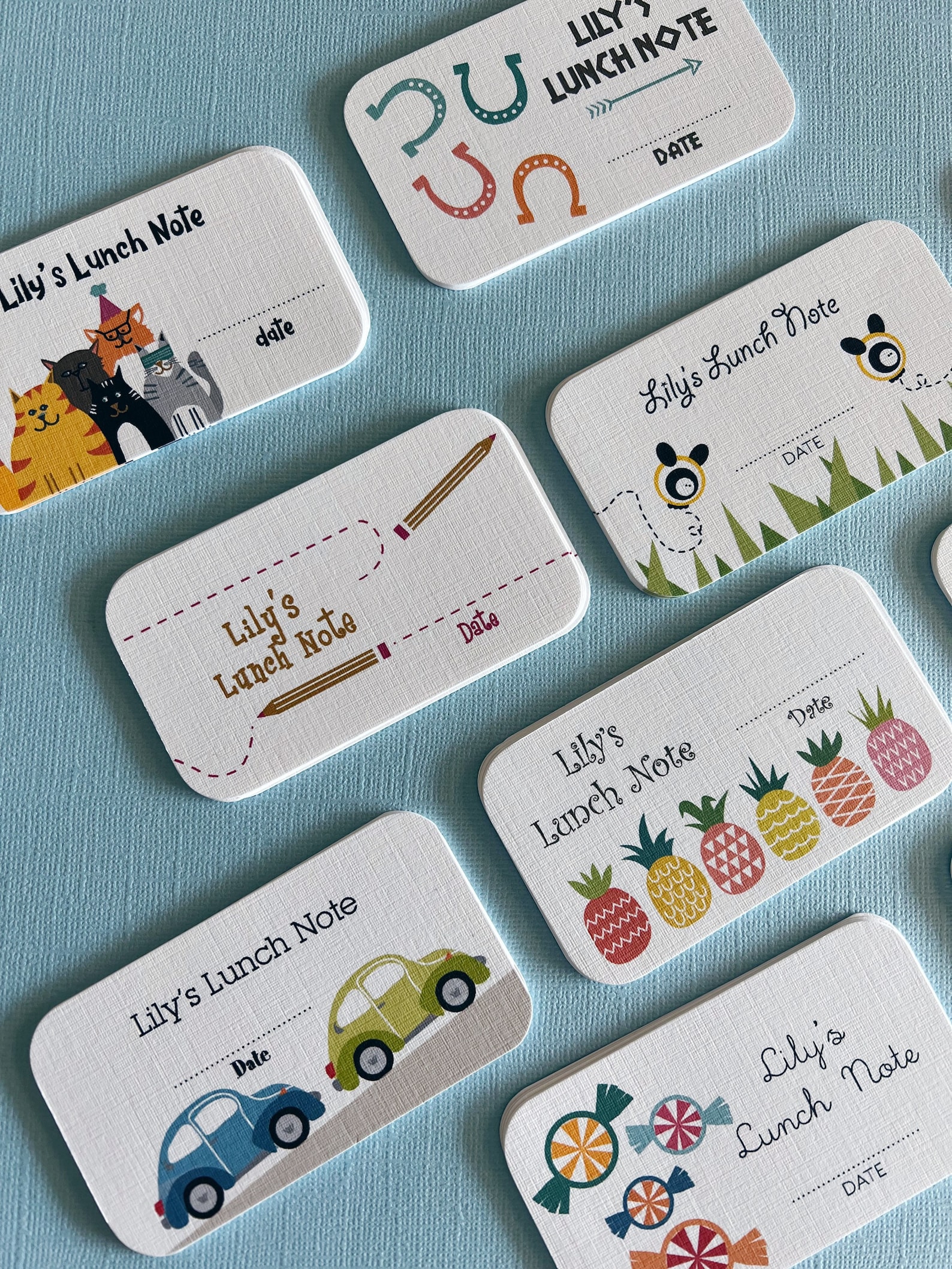 Personalized Lunch Note Cards Kids Lunchbox Notes Lunch Bag - Etsy