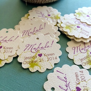 Hawaiian Party Favor Tags, Custom Tags, Reception Favors, Bridal Shower ...