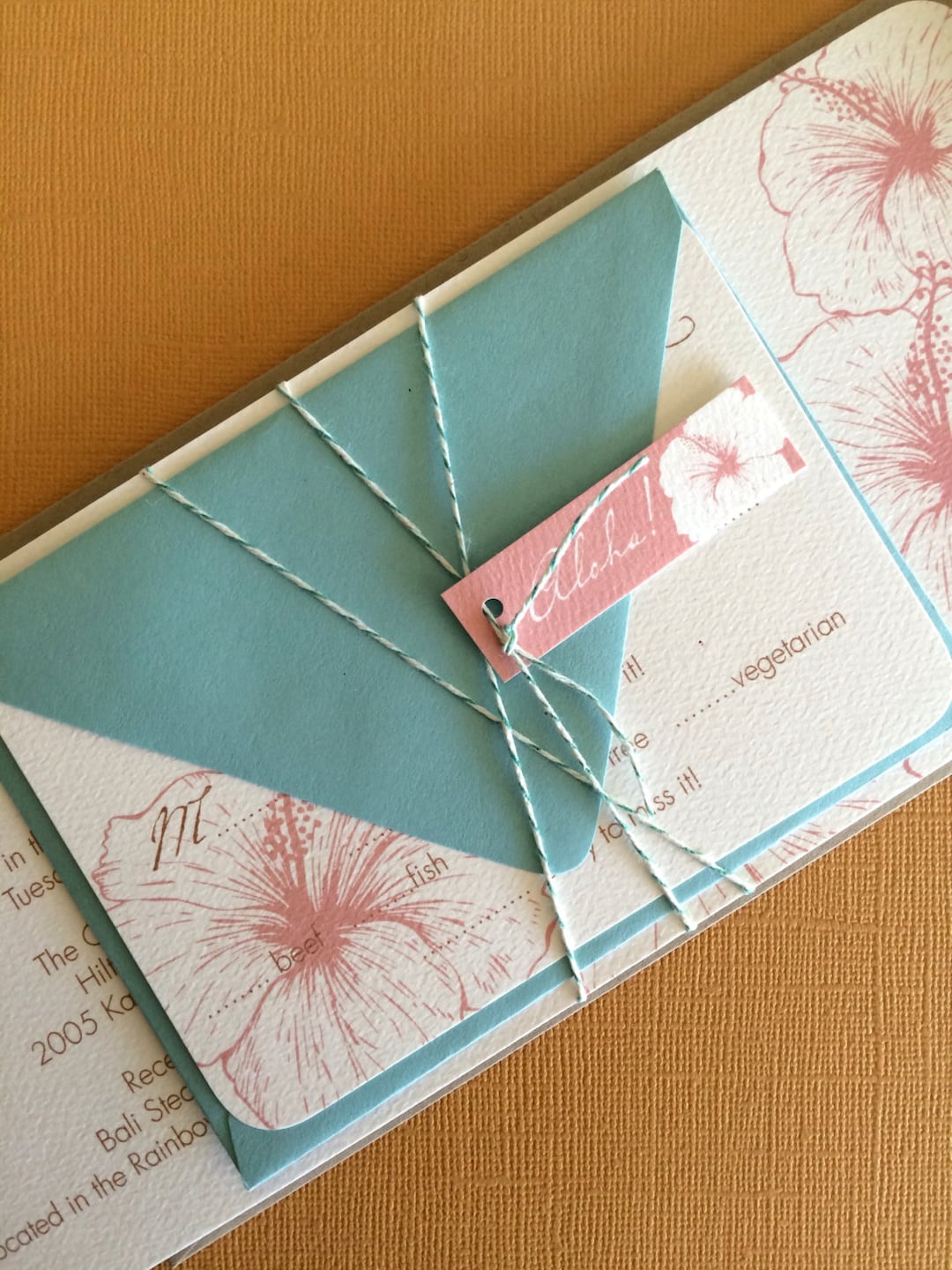 Vintage Hawaiian- Set of 20, Teal and Pink, Destination Wedding ...