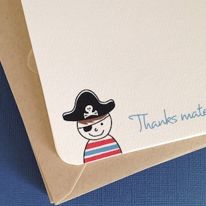 Thanks Matey, Pirate Thank You Cards, Birthday Party, Kids Birthday ...