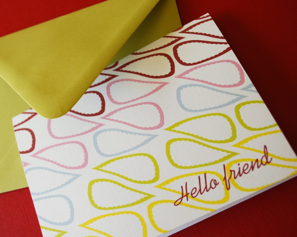 Hello Friend Single Card - Etsy