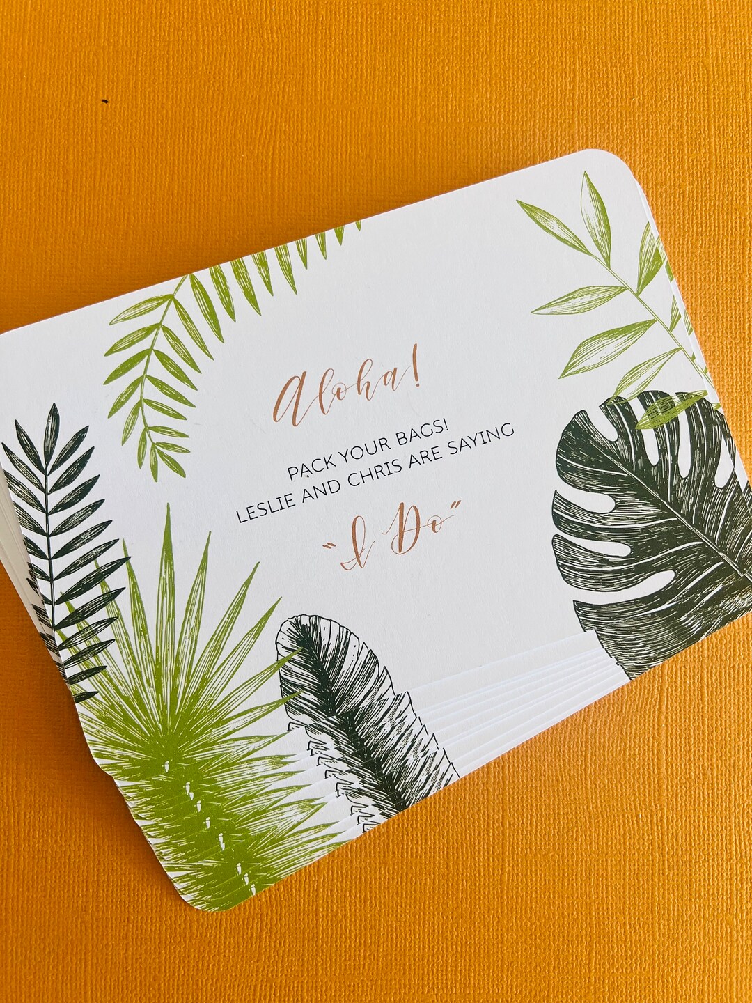 NEW Tropical Palm Hawaiian Wedding Map, Double Sided - Etsy