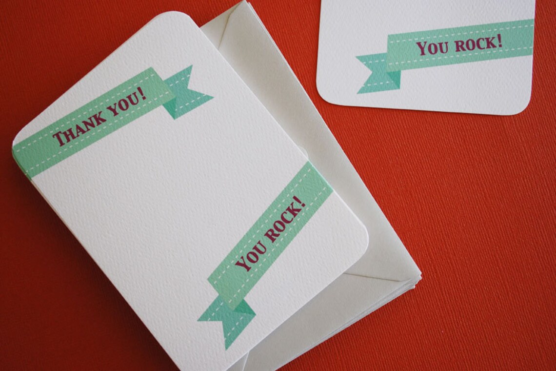 LIMITED You Rock Banner Set of 8 Flat Cards - Etsy