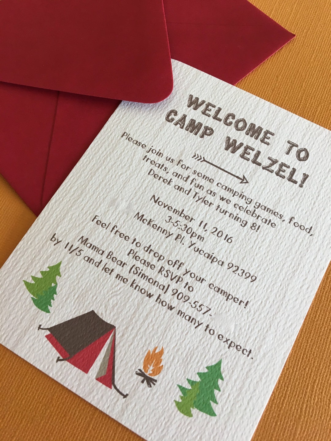 Camping- Birthday Invitation, Camping Birthday, Outdoors, Buys Camping ...