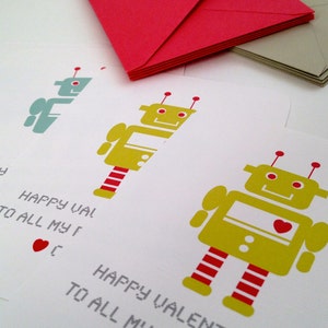 Valentine Robots, Personalized Kids Cards- PDF File for You to Print ...