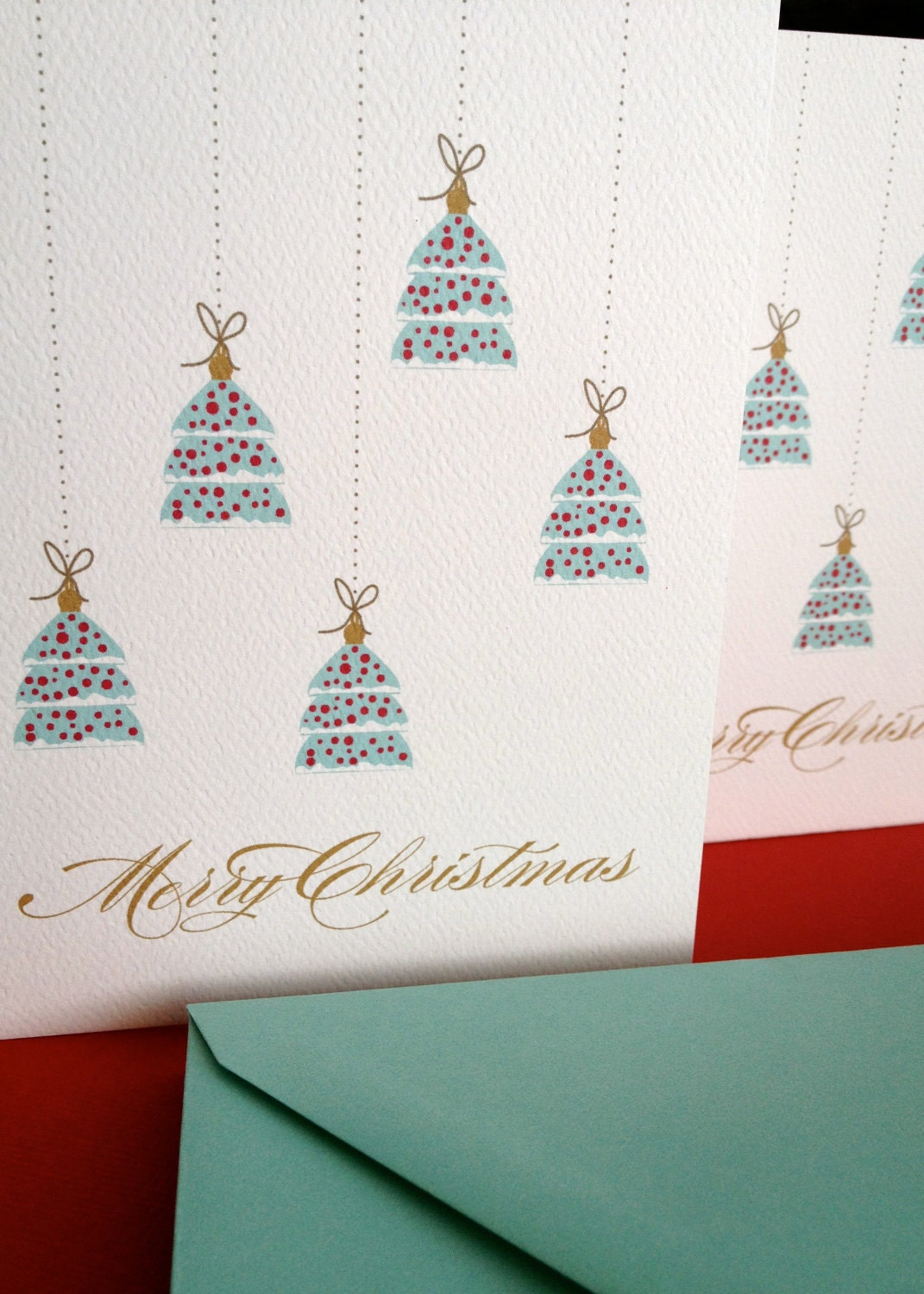 Merry Christmas Ornament Greeting Cards Single Card Printed - Etsy