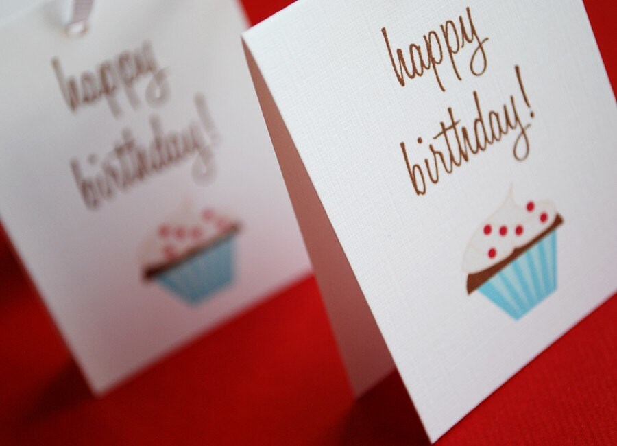 Birthday Cupcakes Set of 8 Gift Tags | Etsy