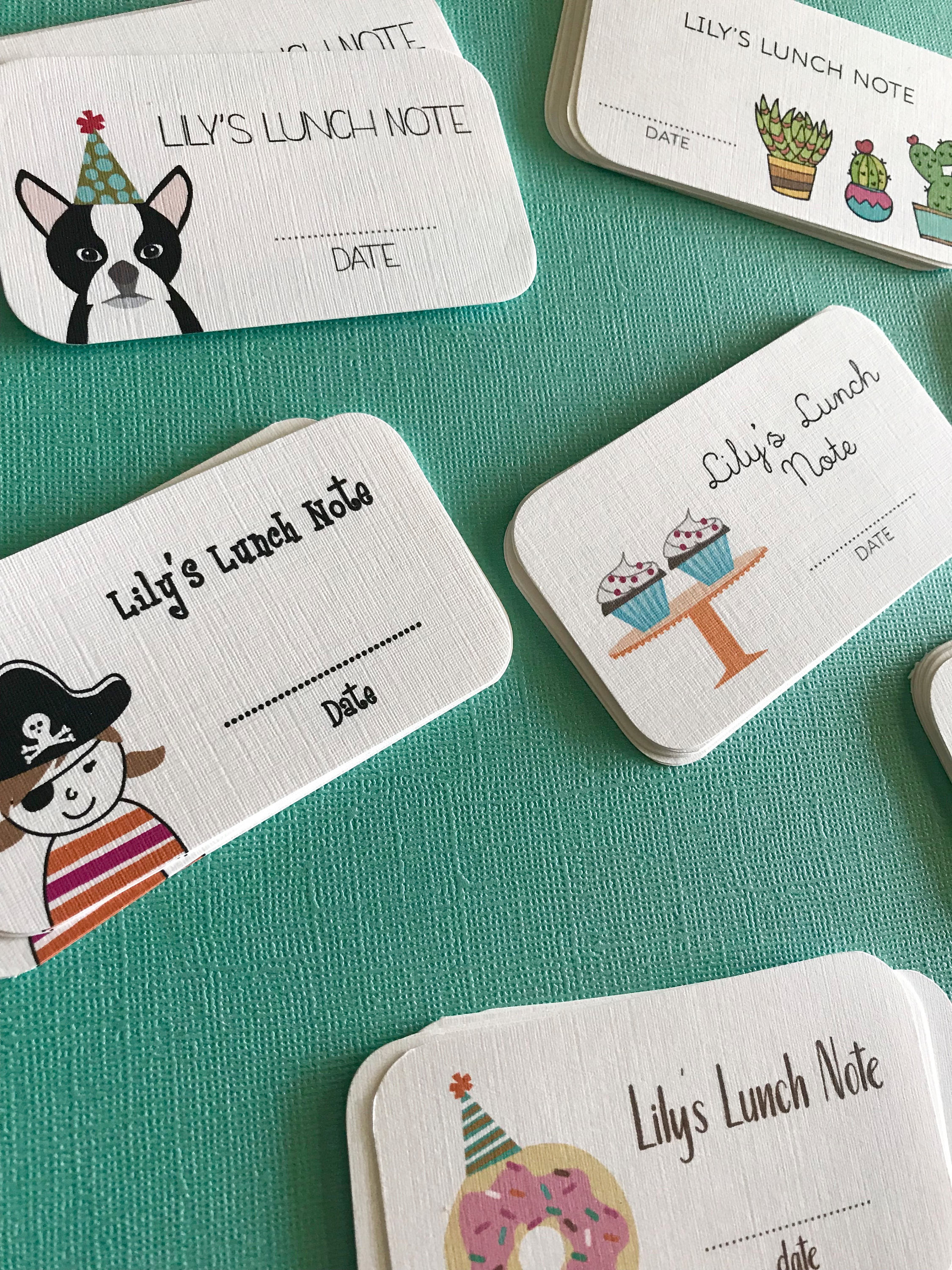 Personalized Lunch Note Cards, Kids Lunchbox Notes, Lunch Bag Notes for ...