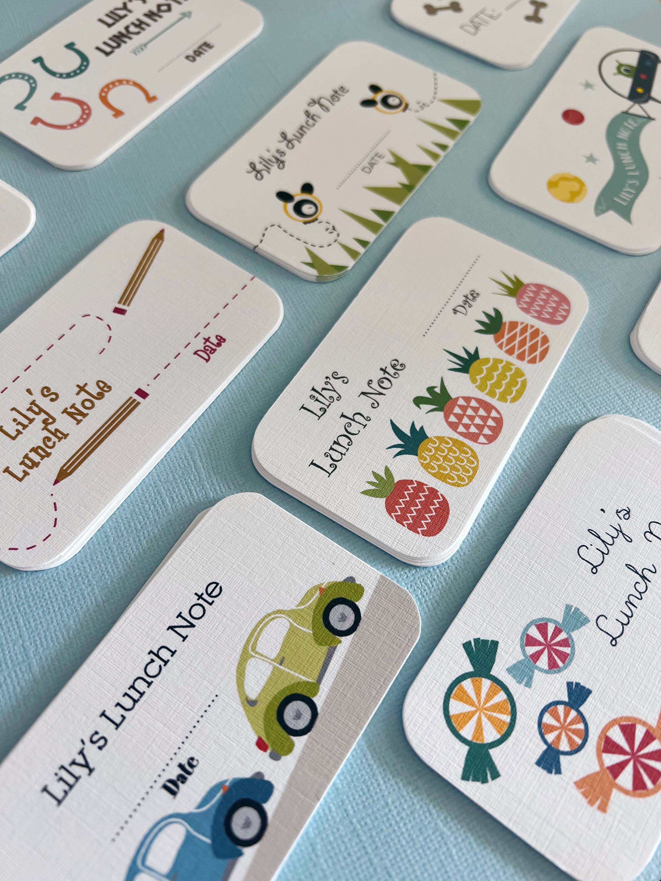 Personalized Lunch Note Cards, Kids Lunchbox Notes, Lunch Bag Notes for ...